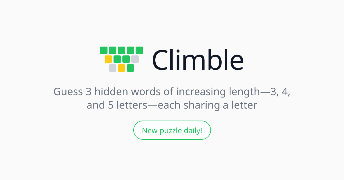 Climble - Daily Word Climb Game